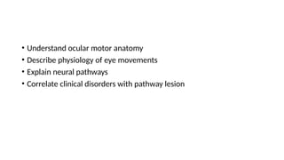 Physiology of Ocular Movements and Pathways | PPTX
