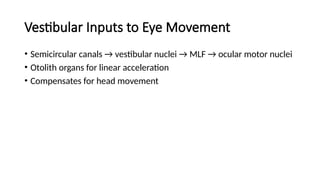 Physiology of Ocular Movements and Pathways | PPTX