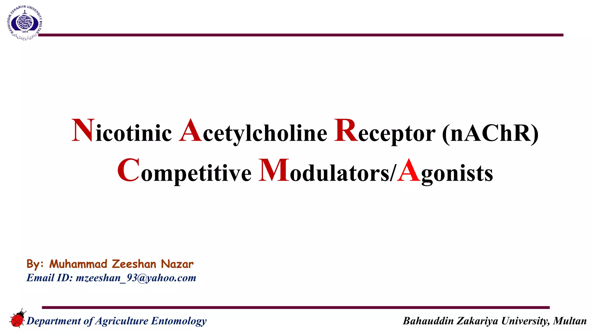Nicotinic Acetylcholine Receptor (nAChR) Competitive Modulators/Agonists | PPTX
