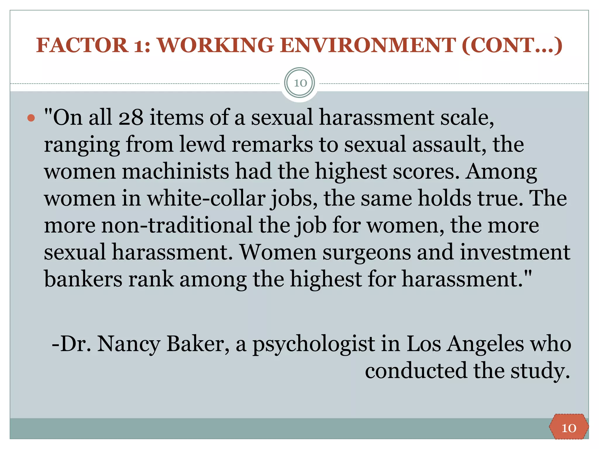 factors of sexual harassment at workplace | PPTX