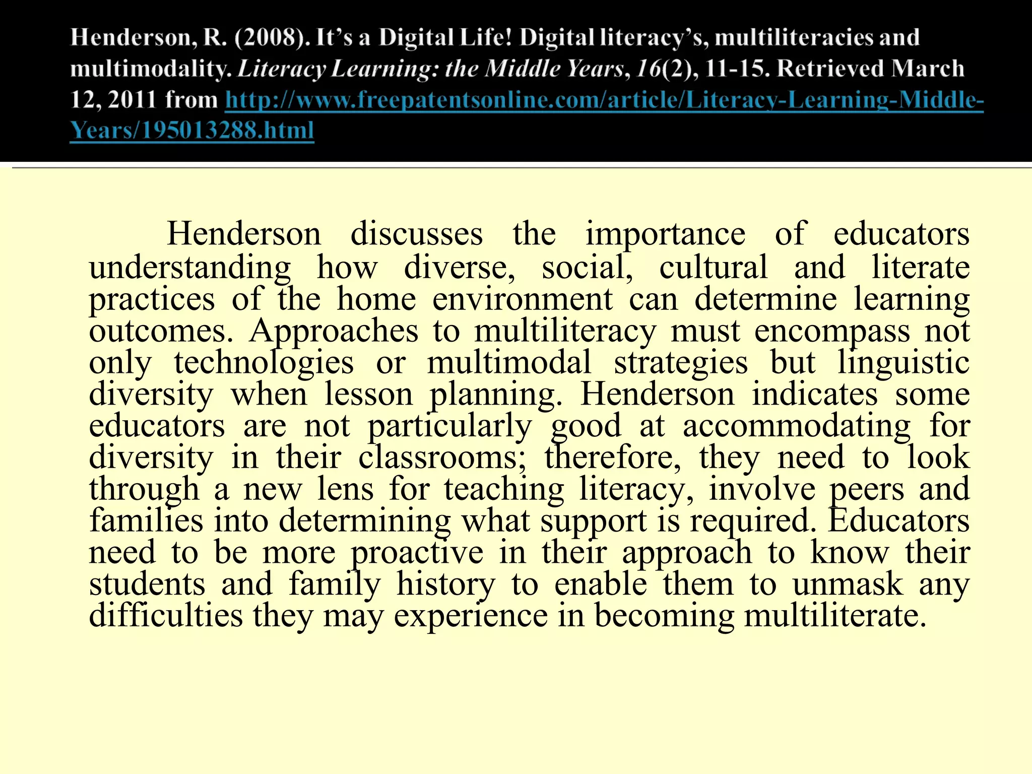 Presentation1 literacies | PPT