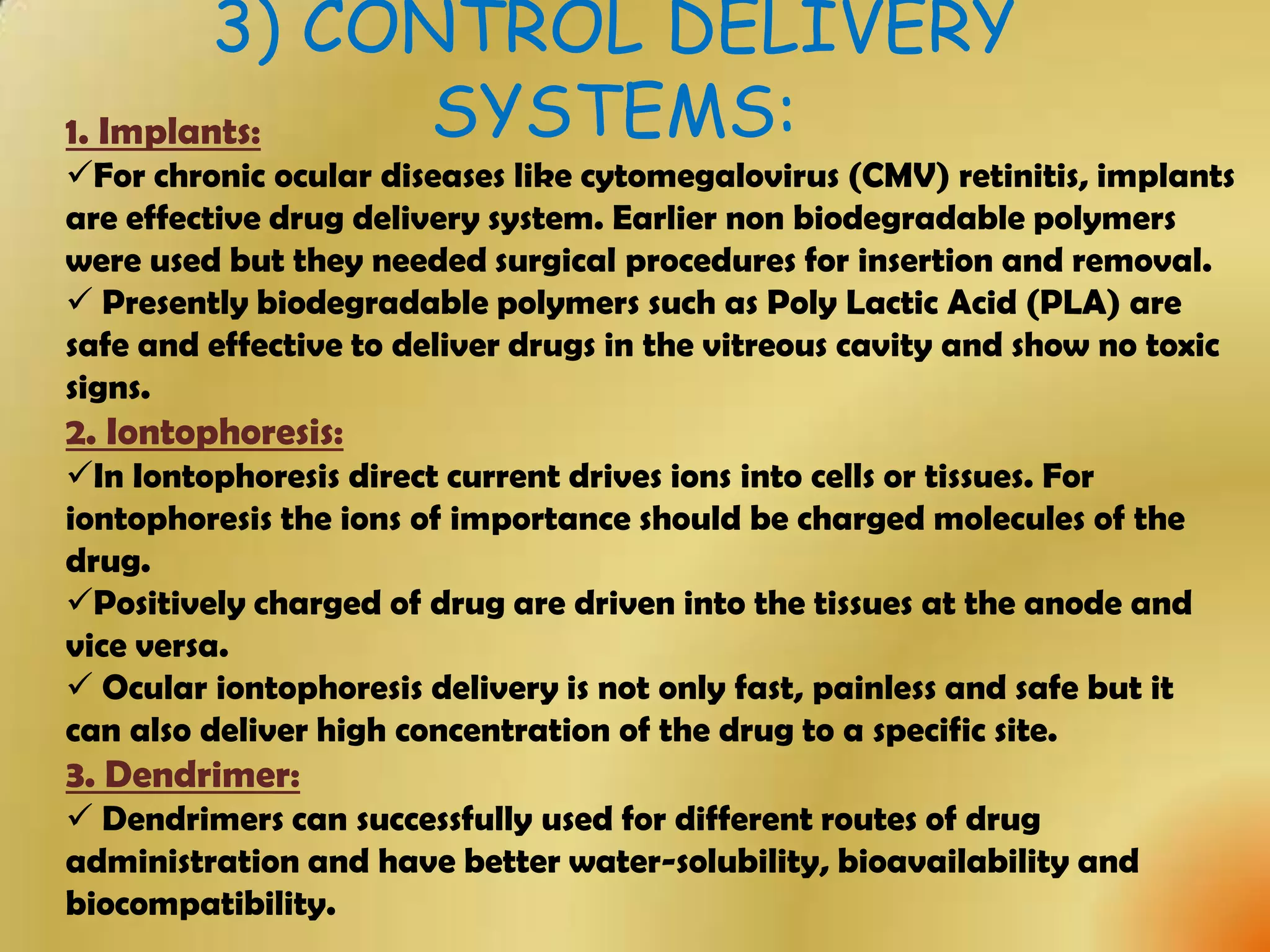 ocular drug delivery systems | PPTX