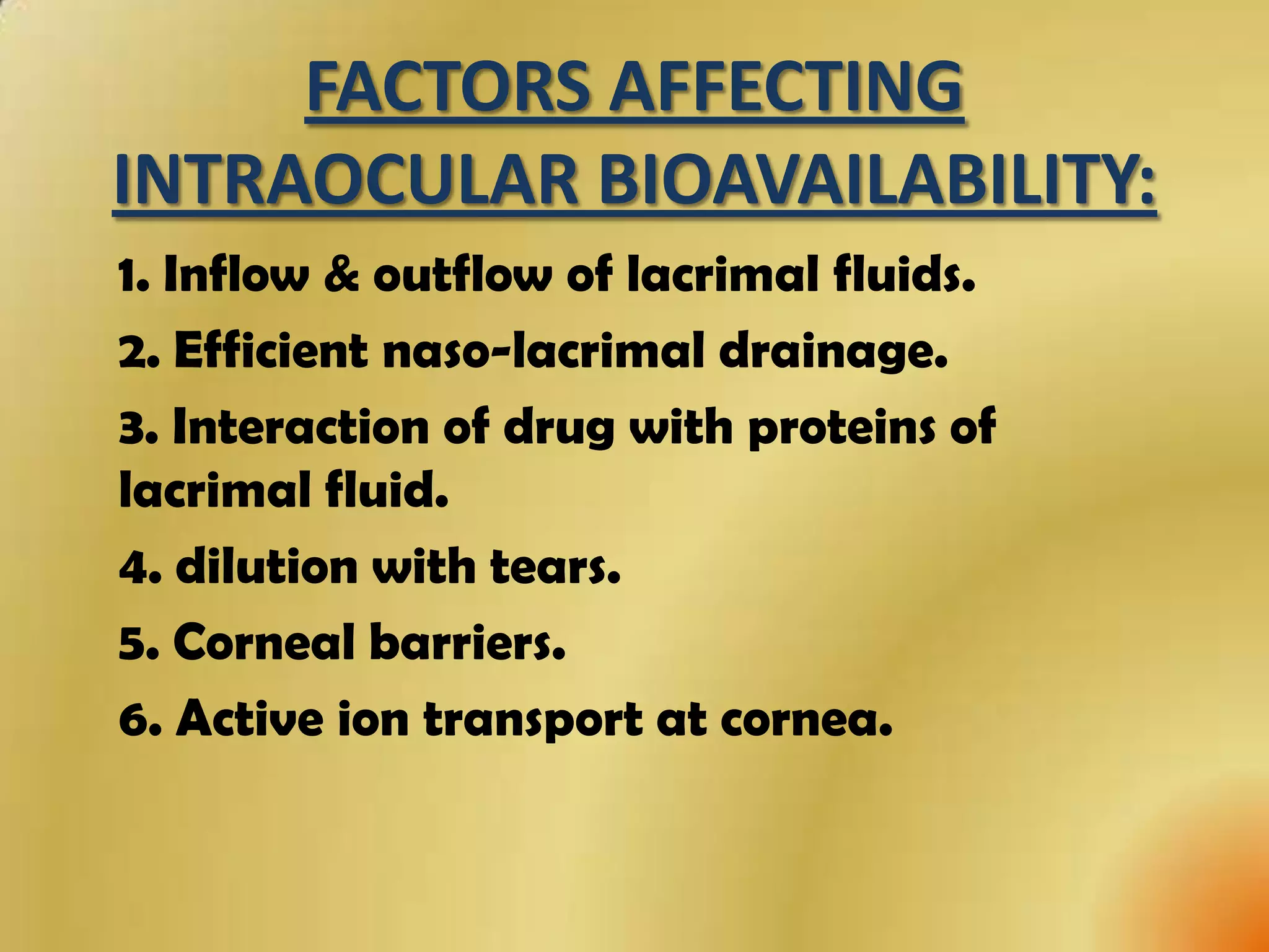 ocular drug delivery systems | PPTX