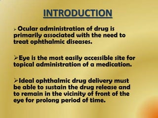 ocular drug delivery systems | PPTX