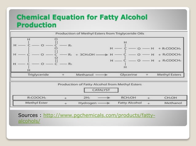 Fatty alcohol | PPTX | Chemistry | Science
