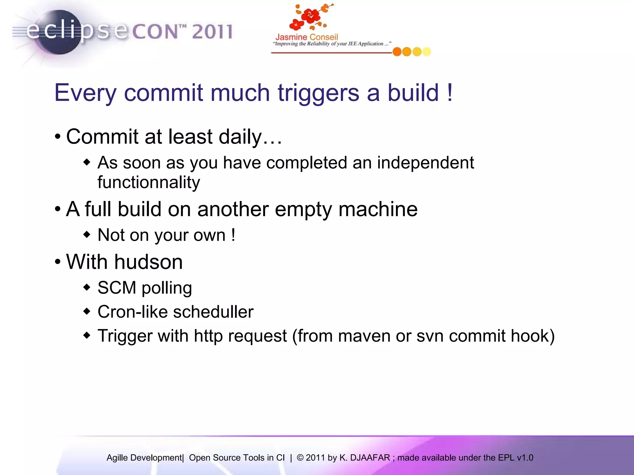 Presentation 1 Open Source Tools In Continuous Integration Environment
