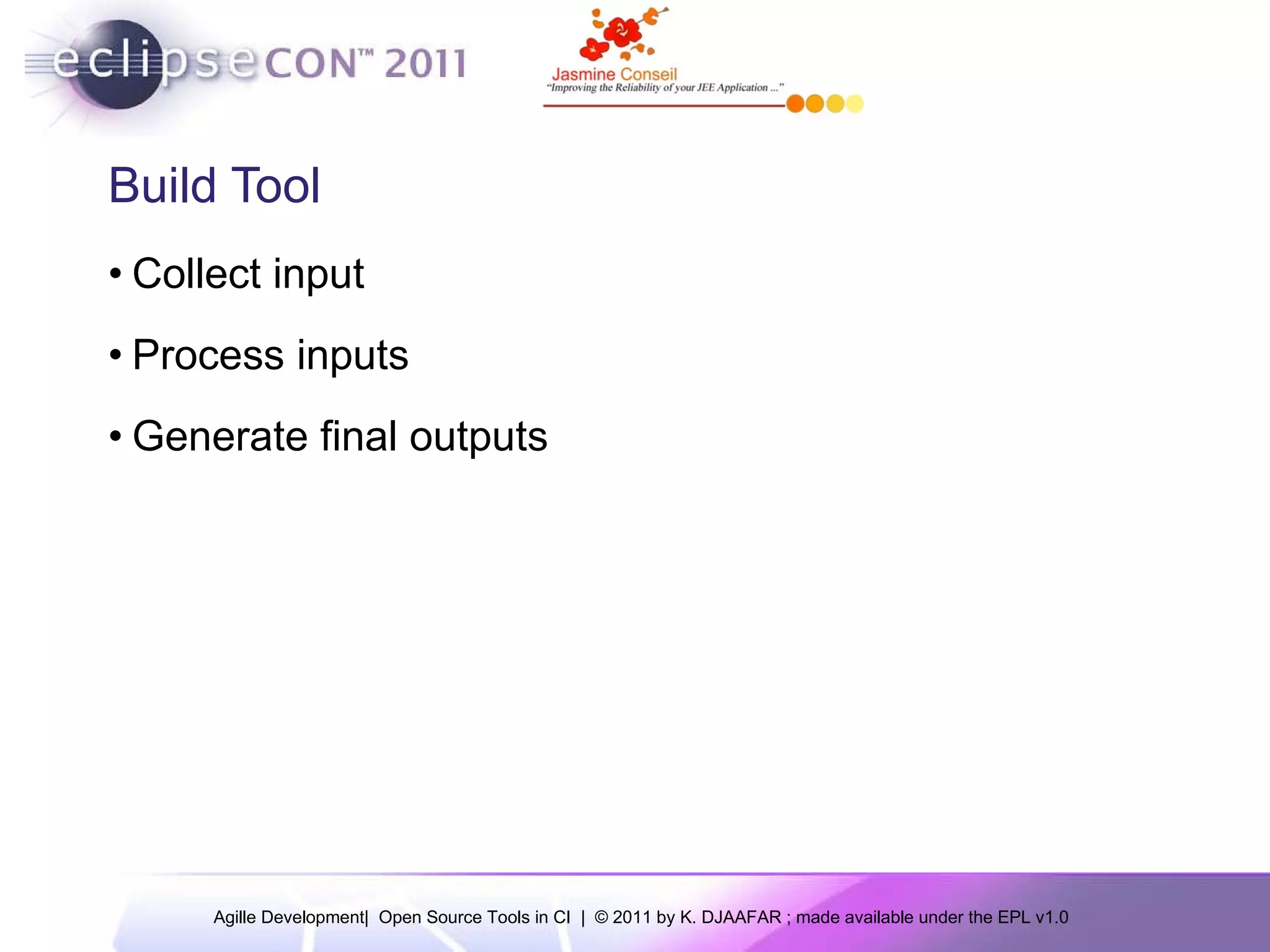 Presentation 1 Open Source Tools In Continuous Integration Environment