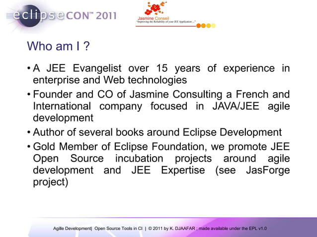 Presentation 1 Open Source Tools In Continuous Integration Environment