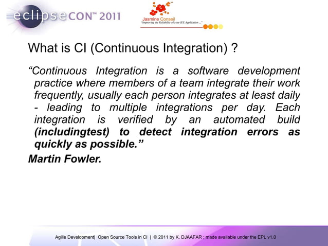 Presentation 1 open source tools in continuous integration environment v1.0 | PPT