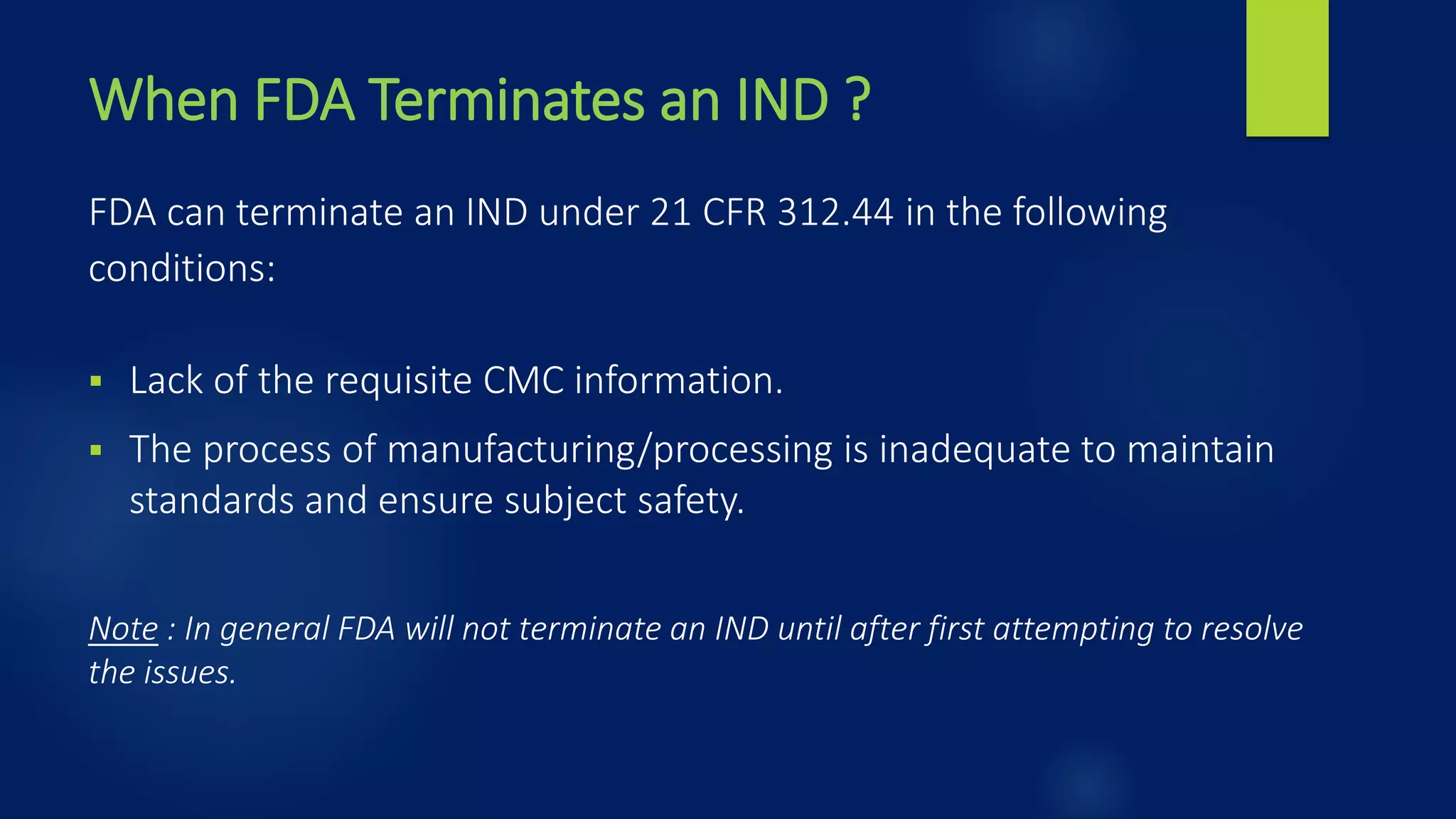 Overview of FDA requirements for IND | PDF