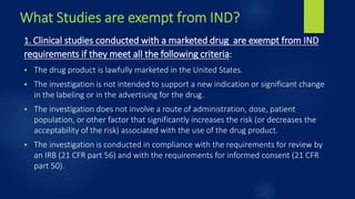 Overview of FDA requirements for IND | PPT