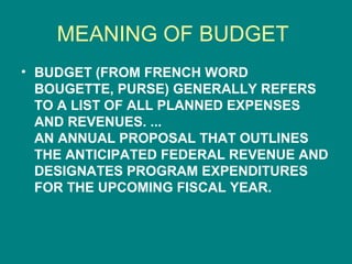 Presentation1.ppt on budget | PPT