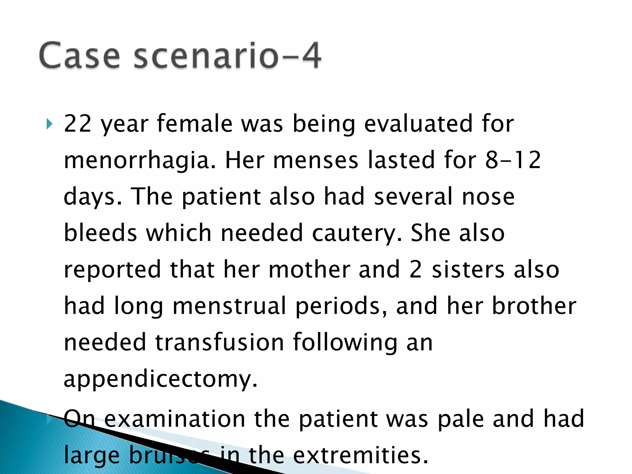 CME: Bleeding Disorders - Case Scenarios | PPT