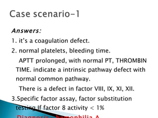 CME: Bleeding Disorders - Case Scenarios | PPT