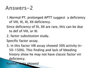CME: Bleeding Disorders - Case Scenarios | PPT