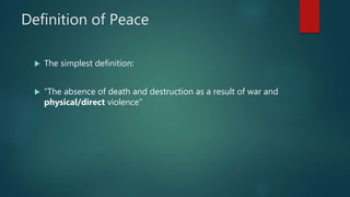 Holistic Understanding of Peace - Social Dimension | PPTX