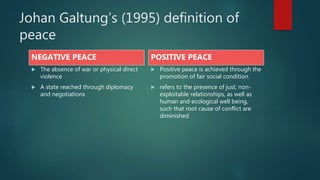 Holistic Understanding of Peace - Social Dimension | PPTX