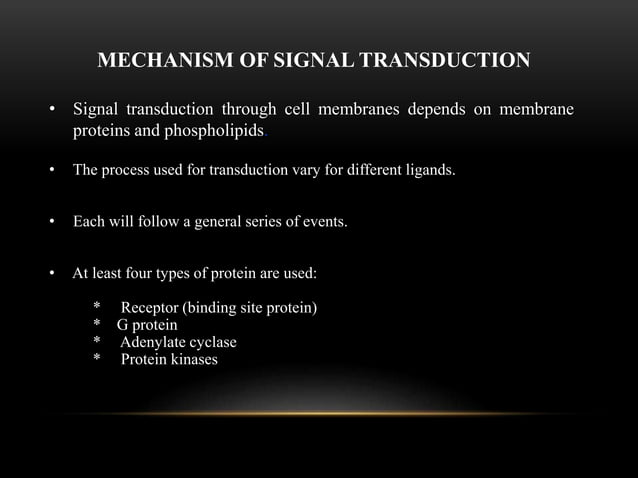 Signal transduction... an introduction | PPT