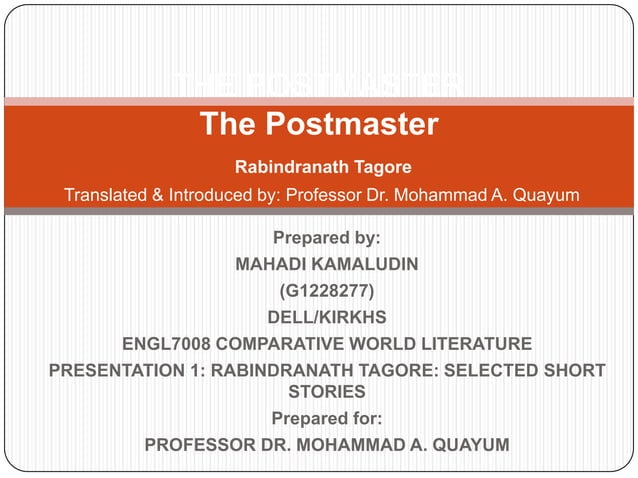 Presentation 1 the postmaster | PPT