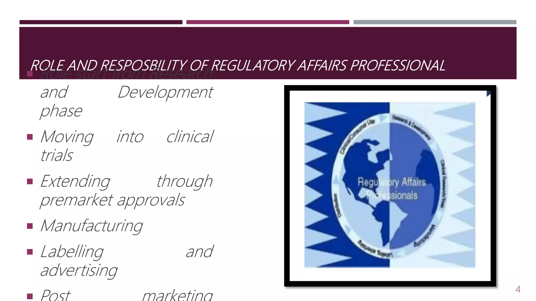 Resposbility of regulatory affairs professional | PPTX