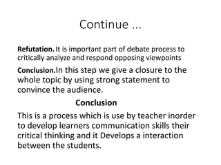 Debate ppt for students of education department | PPTX