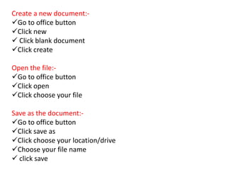 Ms word Presentation | PPTX