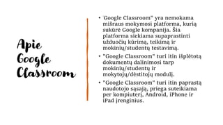Google Classroom prezentacija | PPT