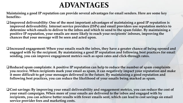 Maintaining Good IP Reputation | PPT