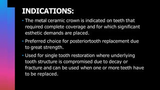 Presentation 10.pptx the metal ceramic crown preparation | PPTX