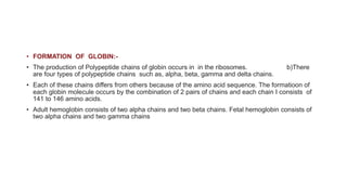 Hemoglobin metabolism: C Kalyan & E. Muralinath | PPT