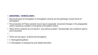 Hemoglobin metabolism: C Kalyan & E. Muralinath | PPT