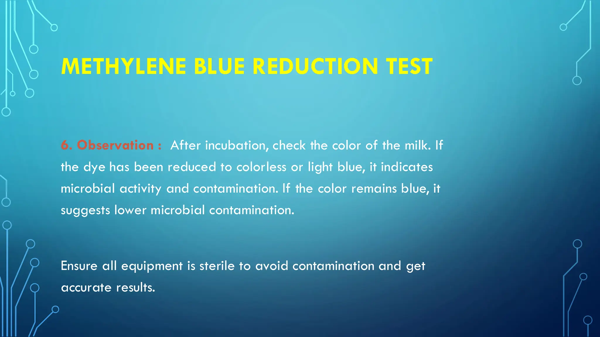 Food Microbiology - METHYLENE BLUE REDUCTION TEST | PDF