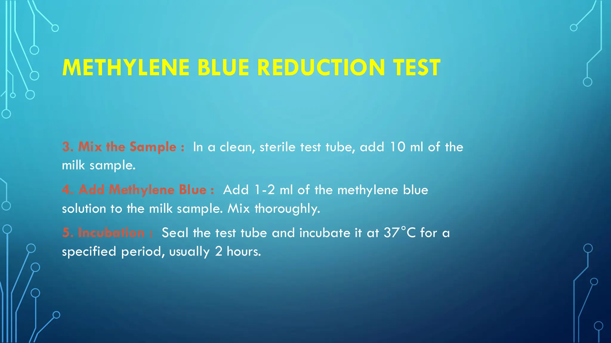Food Microbiology- METHYLENE BLUE REDUCTION TEST | PPT