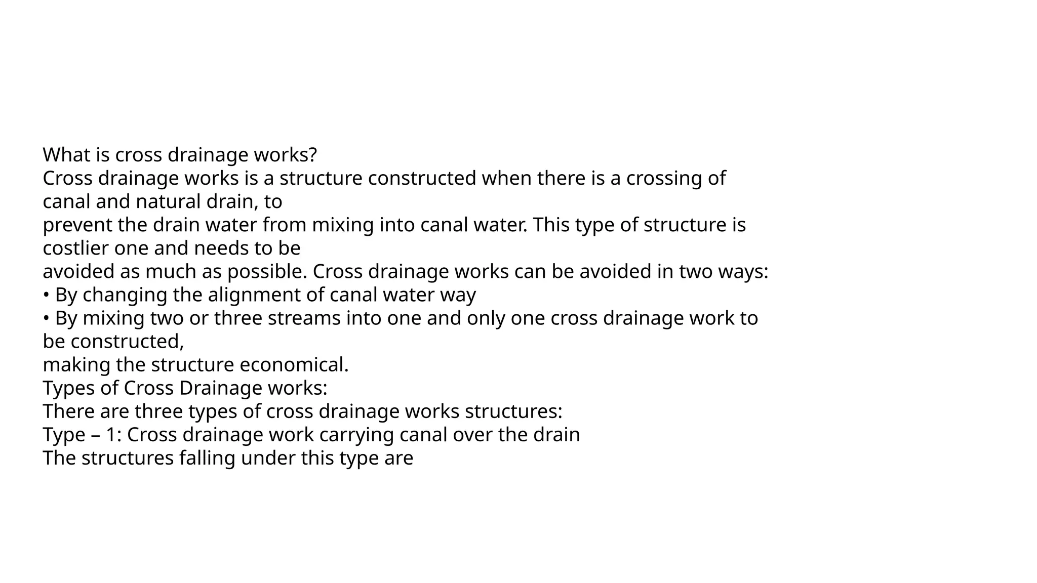 Various methods and types of cross drainage work involved in canal | PPT