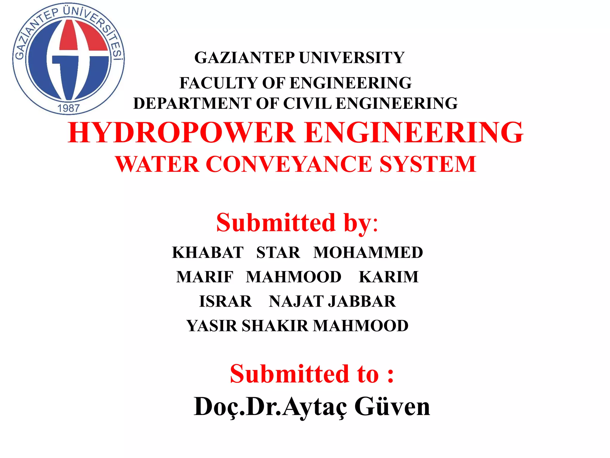 hydropower water conveyance system | PDF