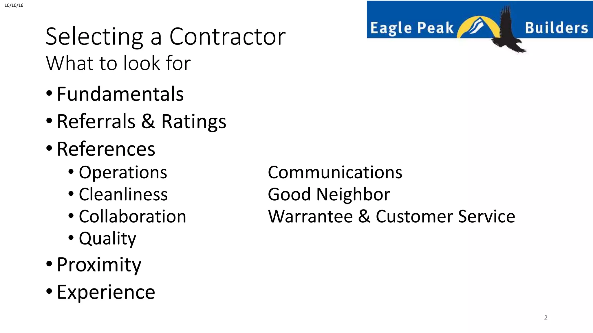 Presentation 101016 contractor selection | PPTX