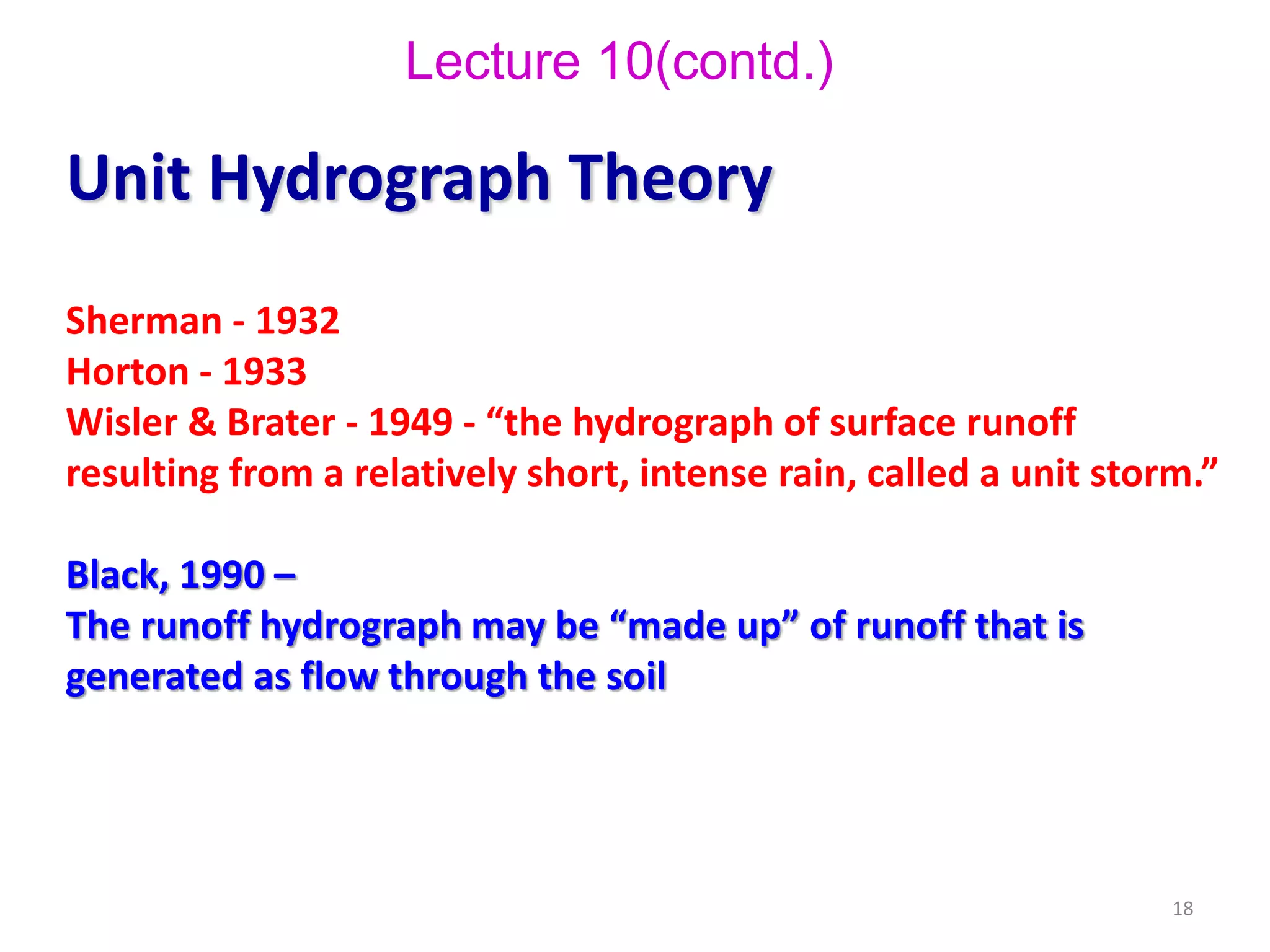 Class lecture on Hydrology by Rabindra Ranjan saha Lecture 10 | PPTX