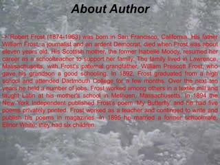 Robert Frost's Poetry- "Stopping by Woods" and "Fire and Ice" | PPTX