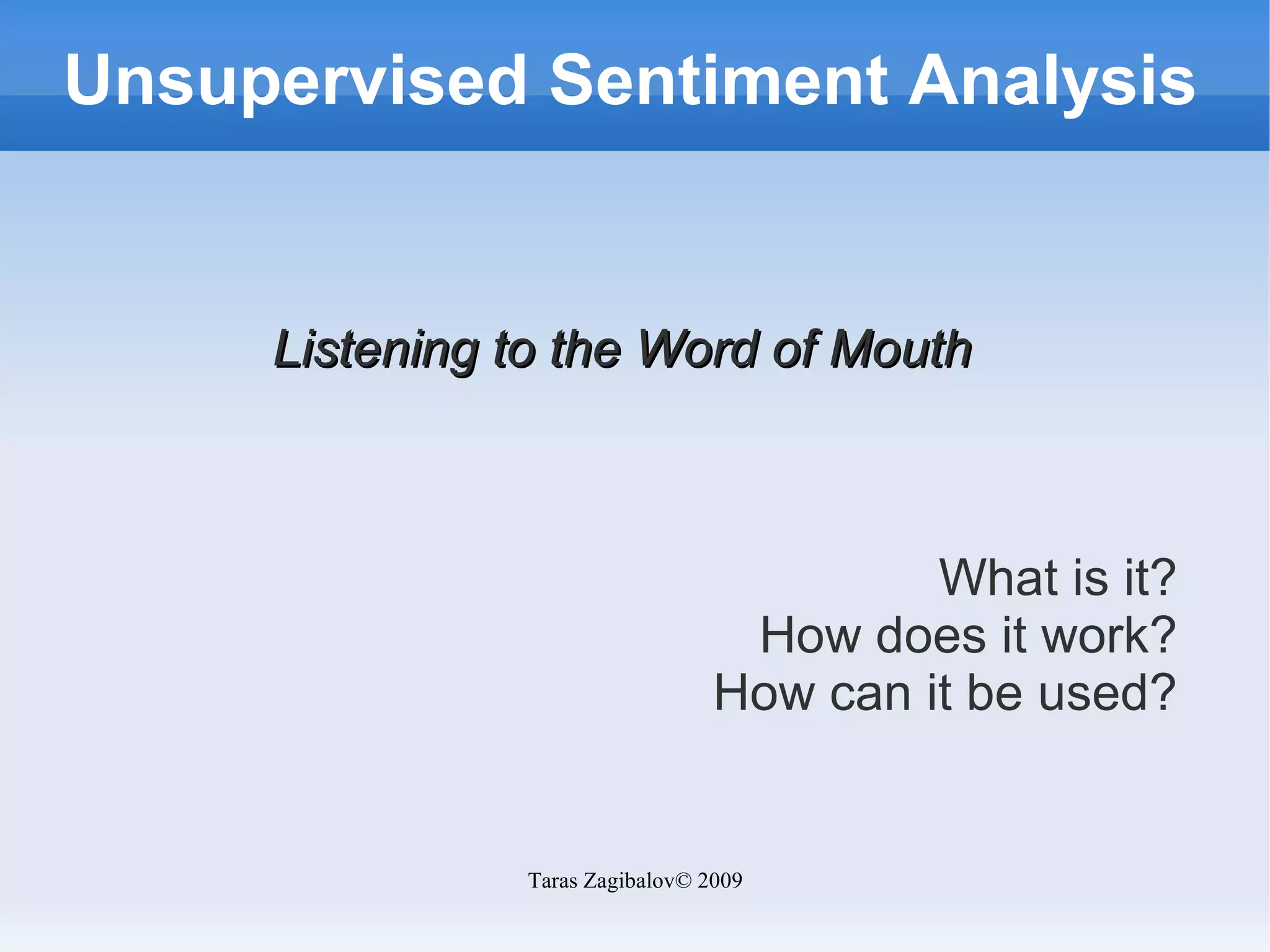 Unsupervised Sentiment Analysis | PDF