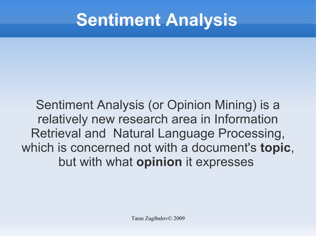Unsupervised Sentiment Analysis | PPT