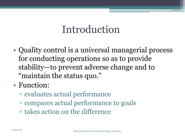 Quality control process | PPTX