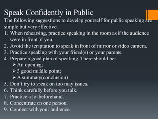 PUBLIC SPEAKING | PPTX | Ear, Nose and Throat Conditions | Diseases and ...