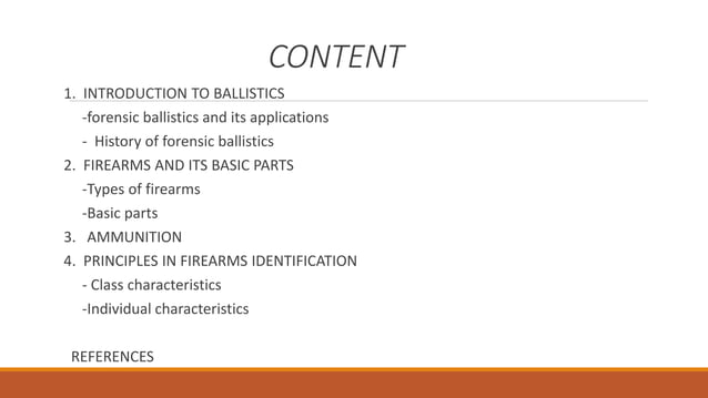 introduction to forensic ballistics | PPTX | Arms & Ammunition ...