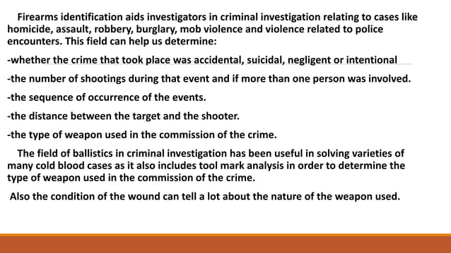 introduction to forensic ballistics | PPTX | Arms & Ammunition ...