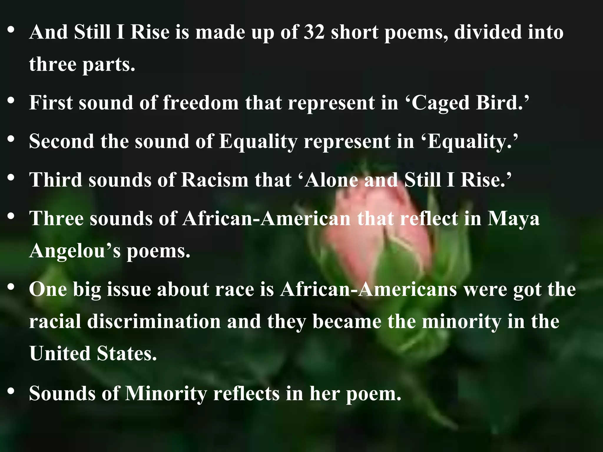 Influence Of Postcolonial Literature On Maya Angelou's Poem 'Still I ...