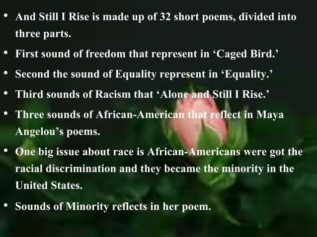 Influence Of Postcolonial Literature On Maya Angelou's Poem 'Still I ...