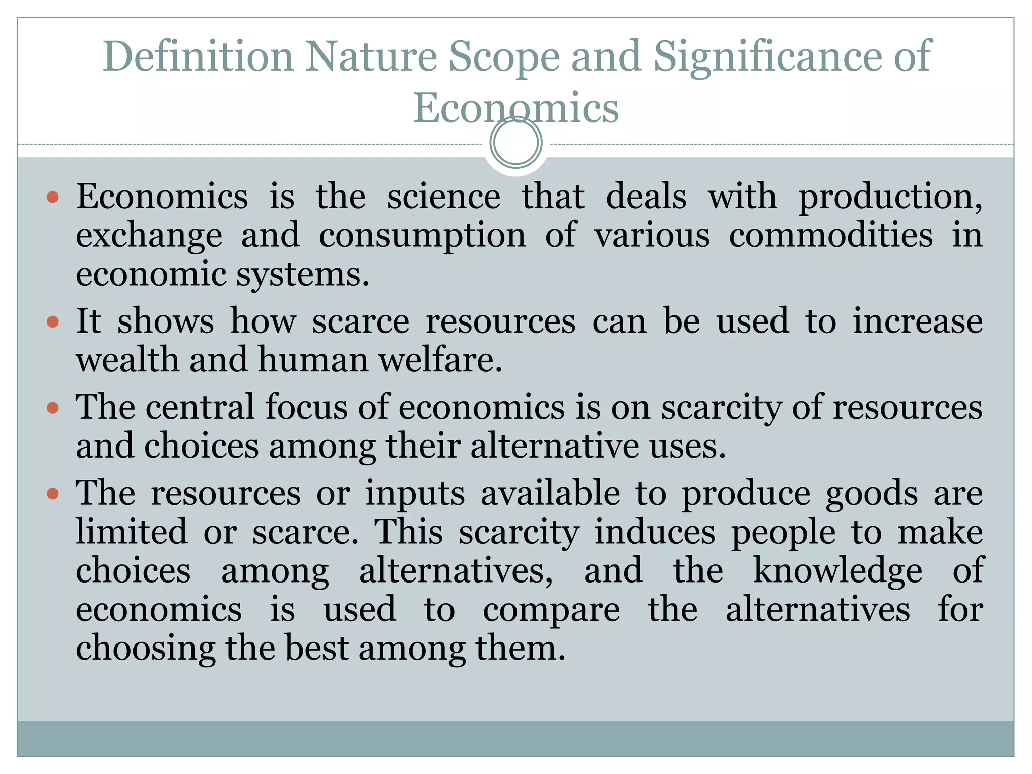 Definition Nature Scope and Significance of Economics, Business ...