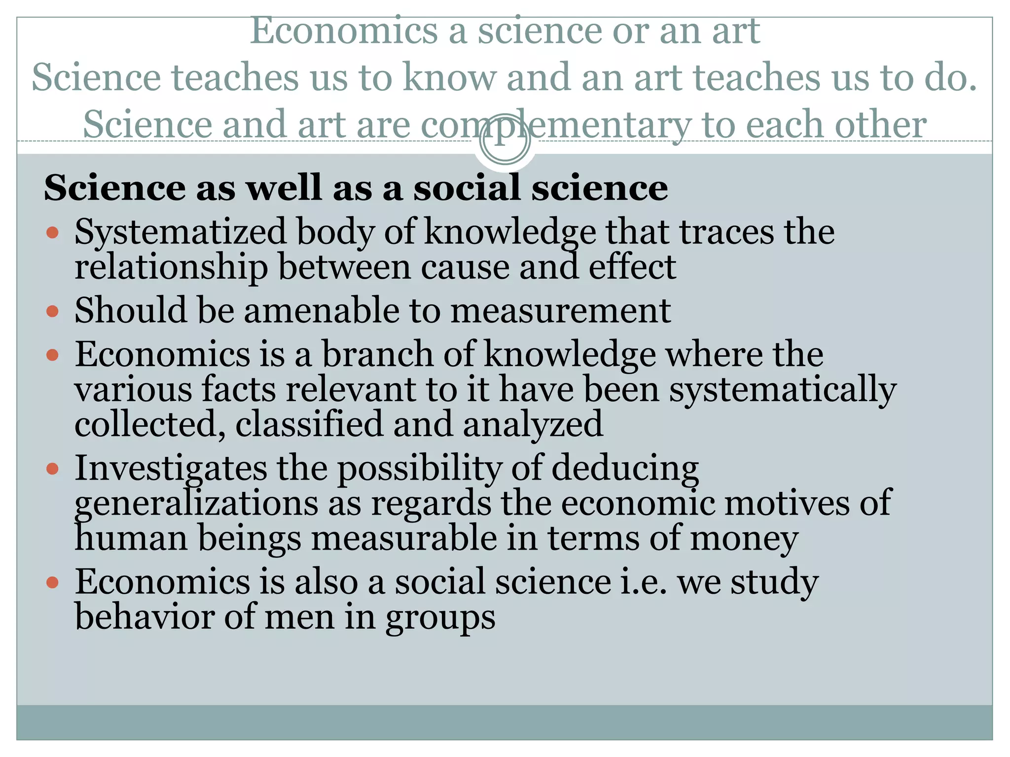 Definition Nature Scope And Significance Of Economics Business