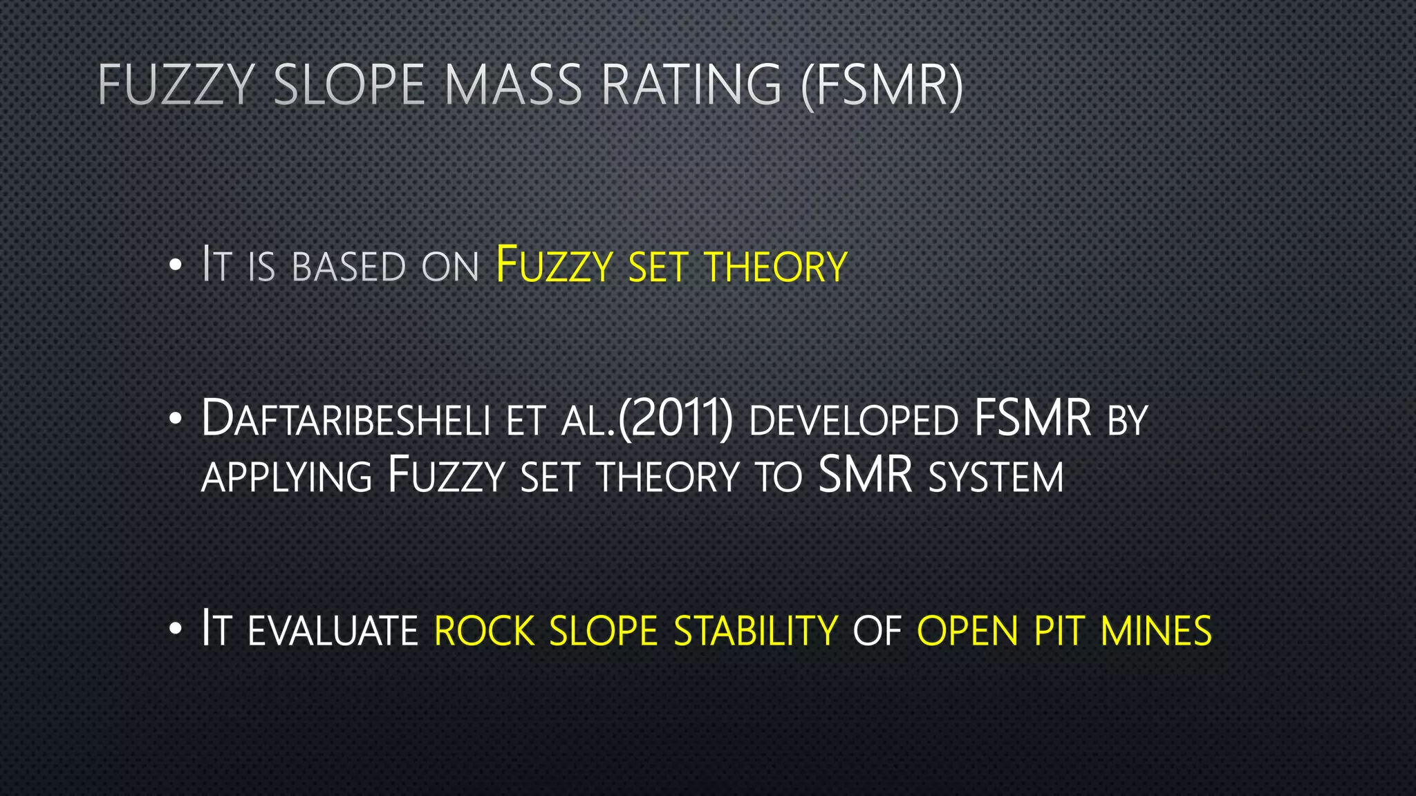 adaptiations and validations of slope mass rating | PPT