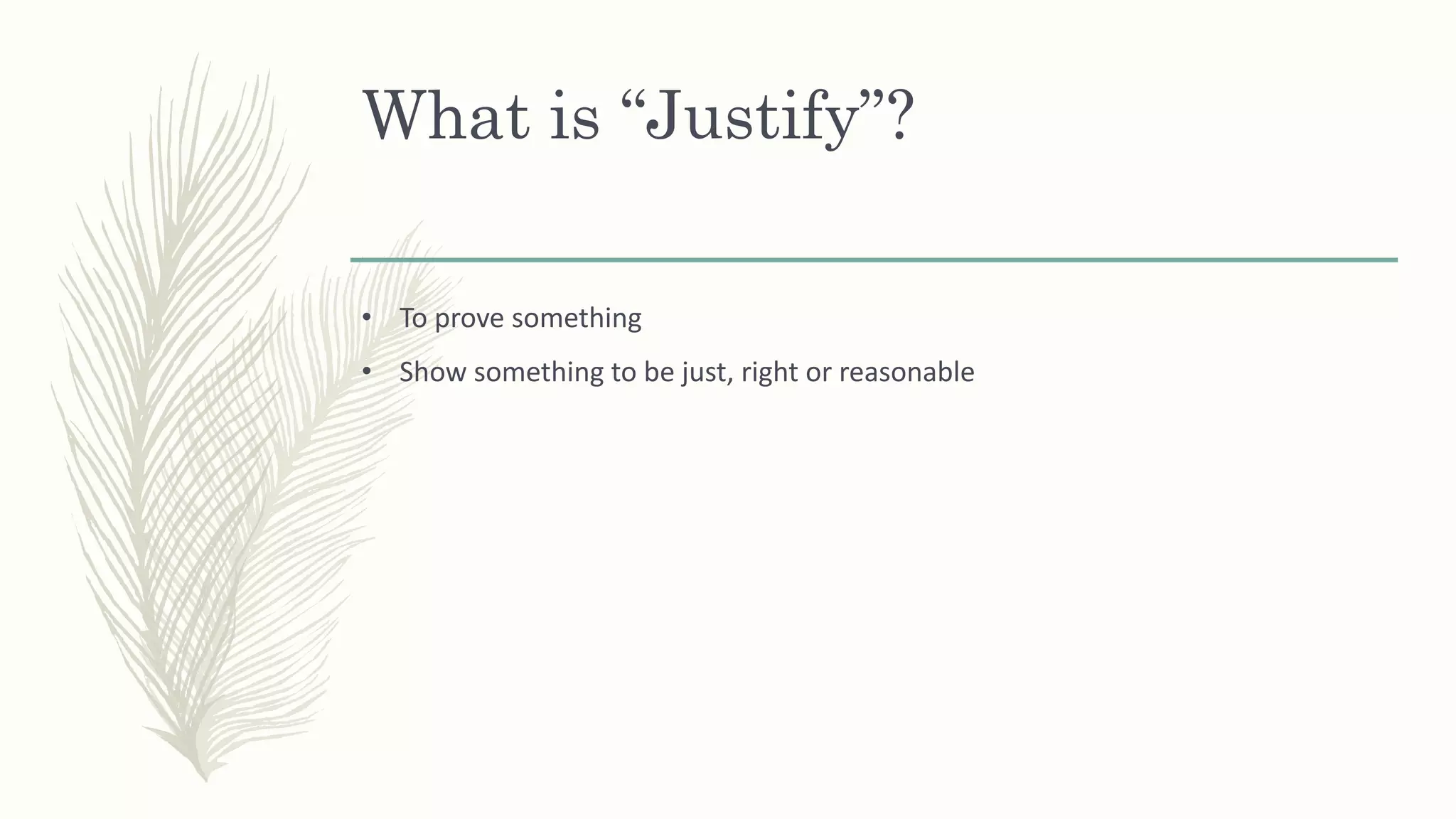 Justfy a Fault | PPTX